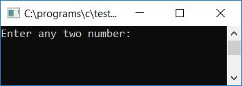 C program to find the smallest of two numbers
