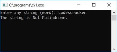 C program to check if a given string is a palindrome